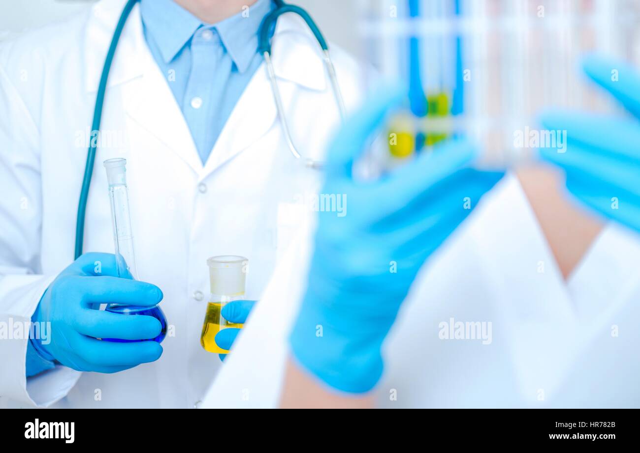 Pharmaceutical Lab Tests. Laboratory Technicians in the Testing Room ...
