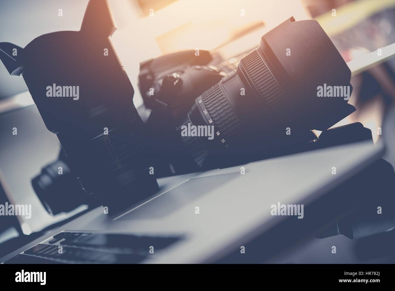 Photo Business Equipment. Modern Computer, Digital Camera and ...