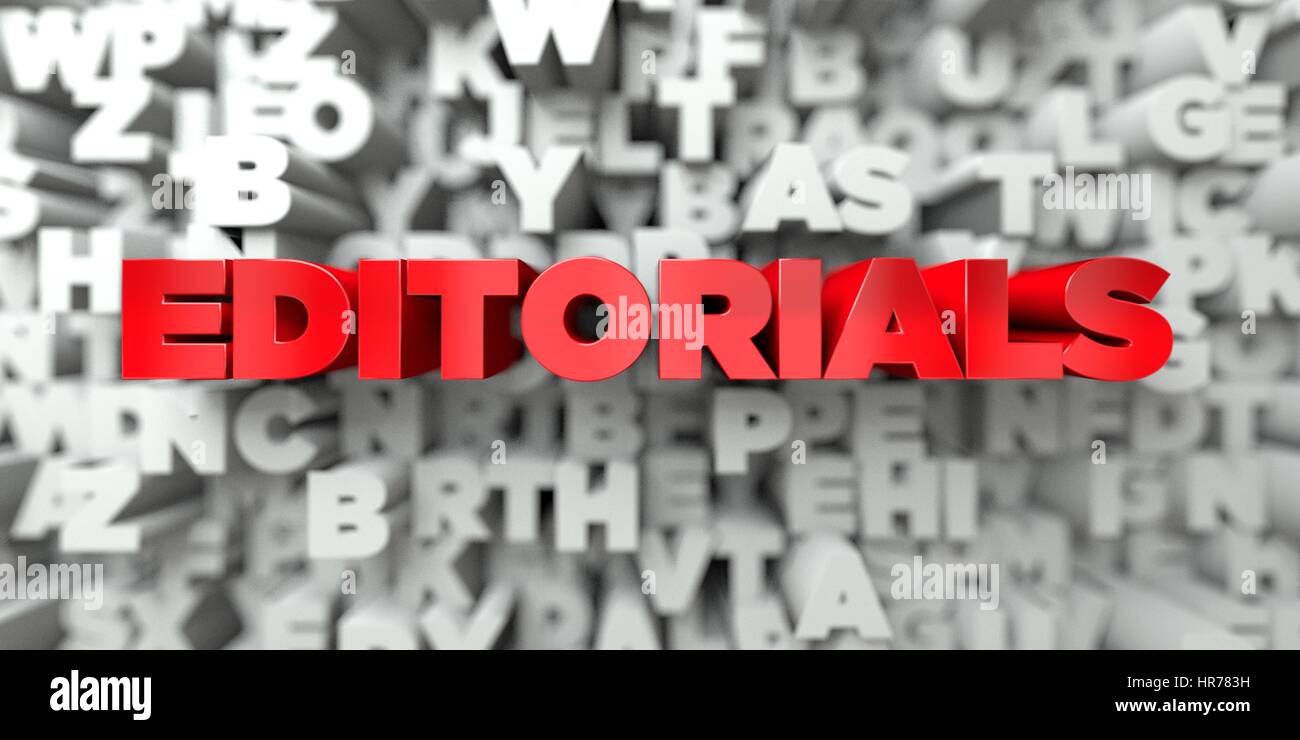 EDITORIALS - Red text on typography background - 3D rendered royalty ...