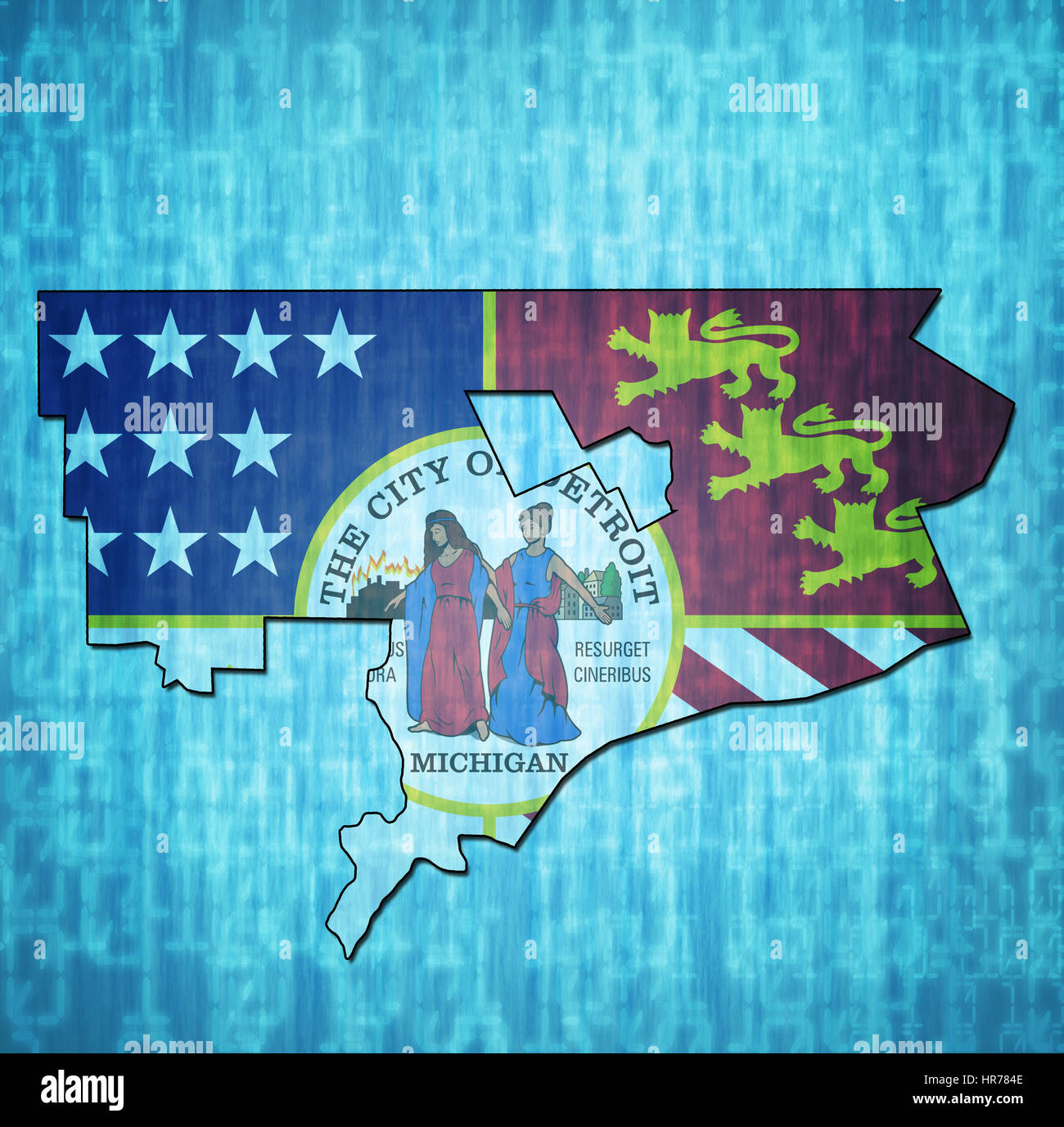 Old map of detroit hi-res stock photography and images - Alamy