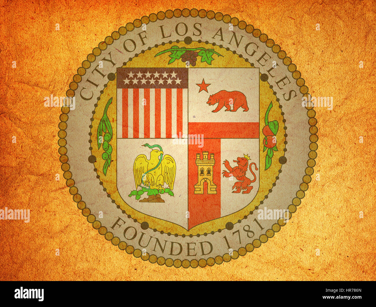 old vintage symbol of city of los angeles Stock Photo - Alamy