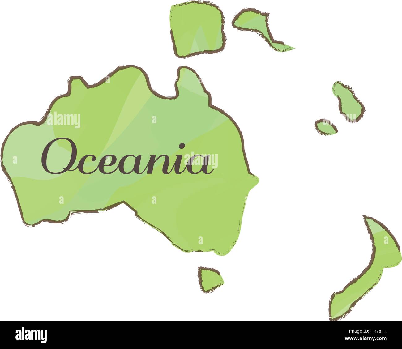 Isolated map of Oceania Stock Vector Image & Art - Alamy