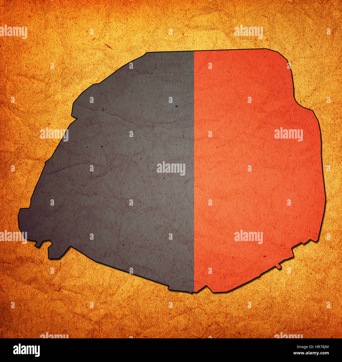 old vintage map of paris territory with flag Stock Photo - Alamy