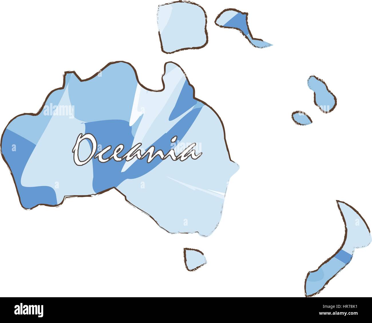 Isolated map of Oceania Stock Vector Image & Art - Alamy