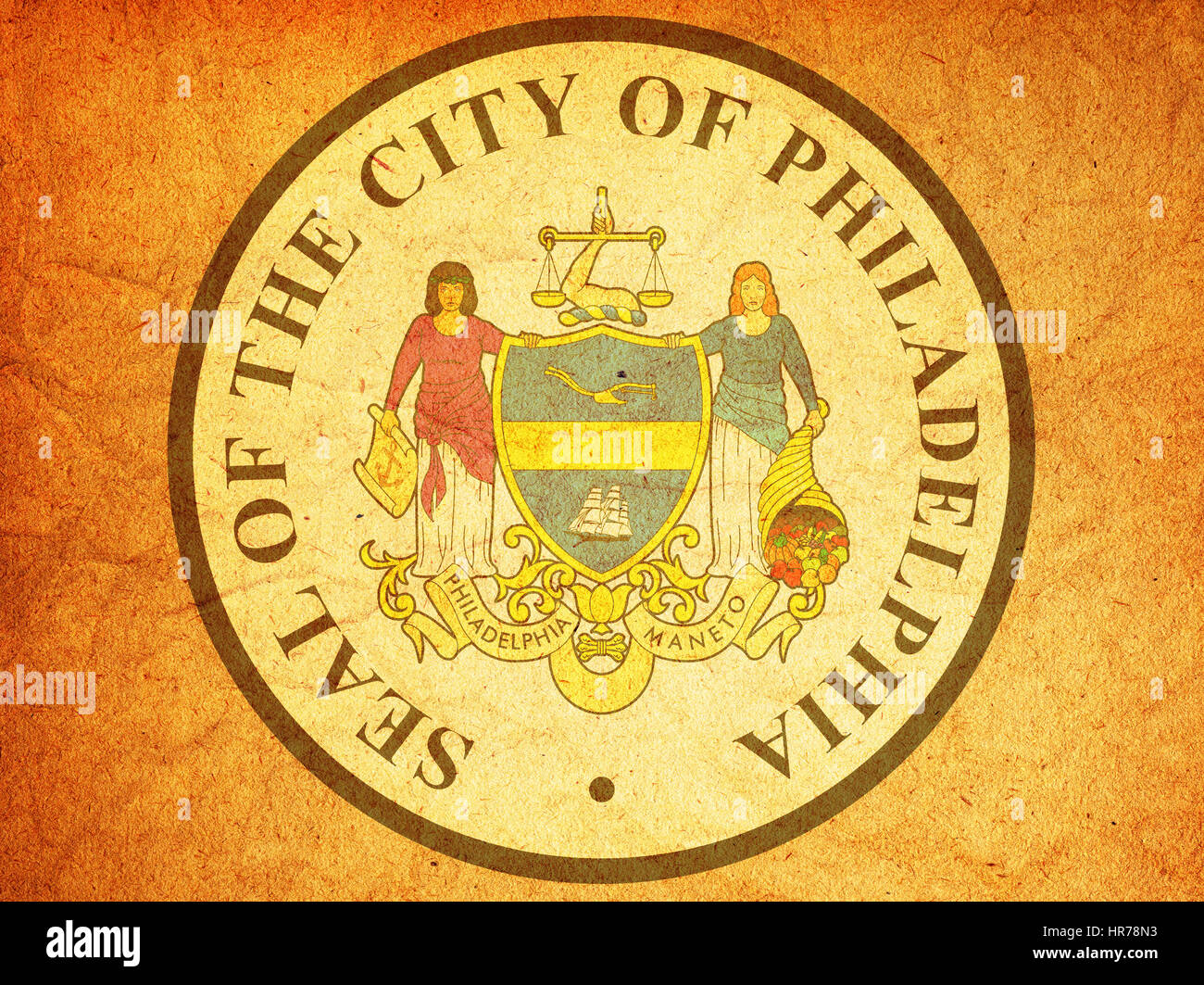 old vintage symbol of city of philadelphia Stock Photo - Alamy