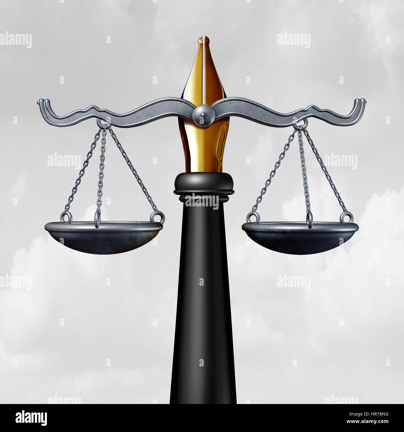 Writing law or legislation writer symbol as a pen and nib with a ...