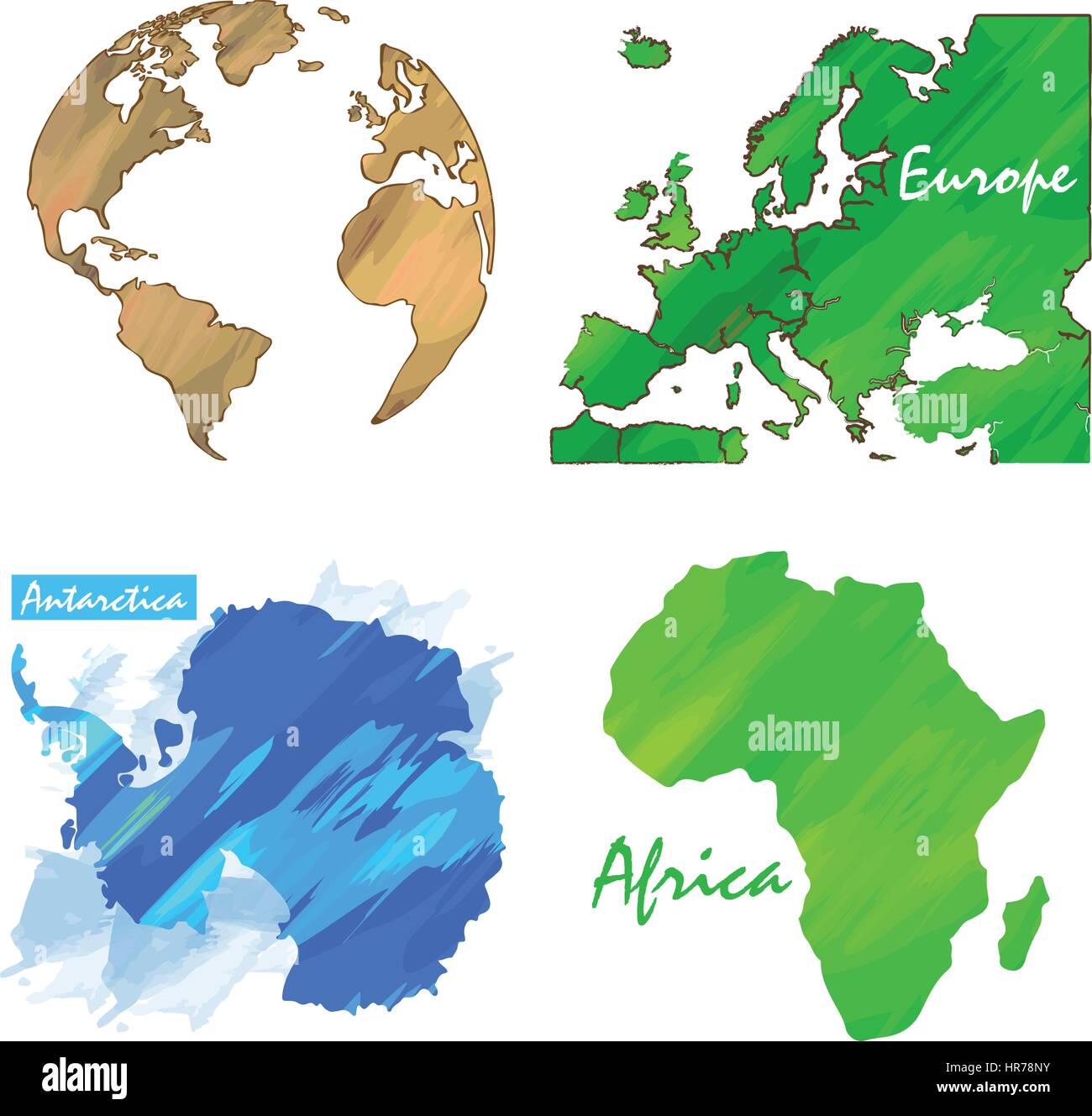 World maps set Stock Vector Images - Alamy