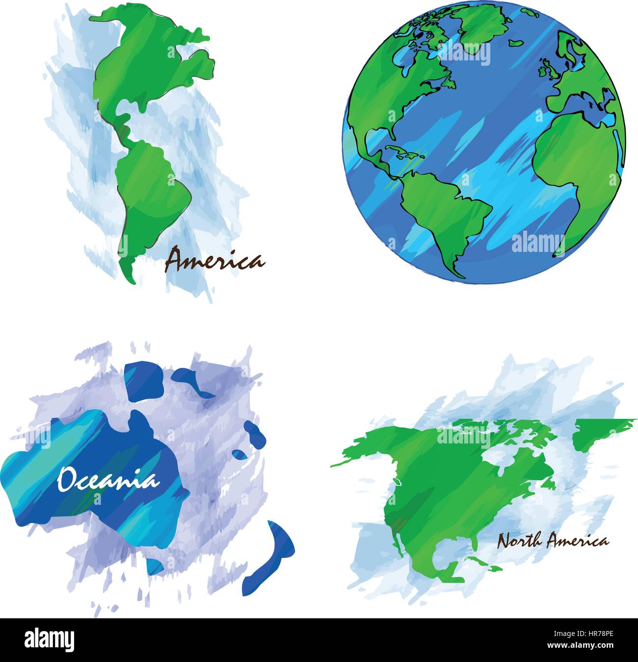 World maps set Stock Vector Images - Alamy