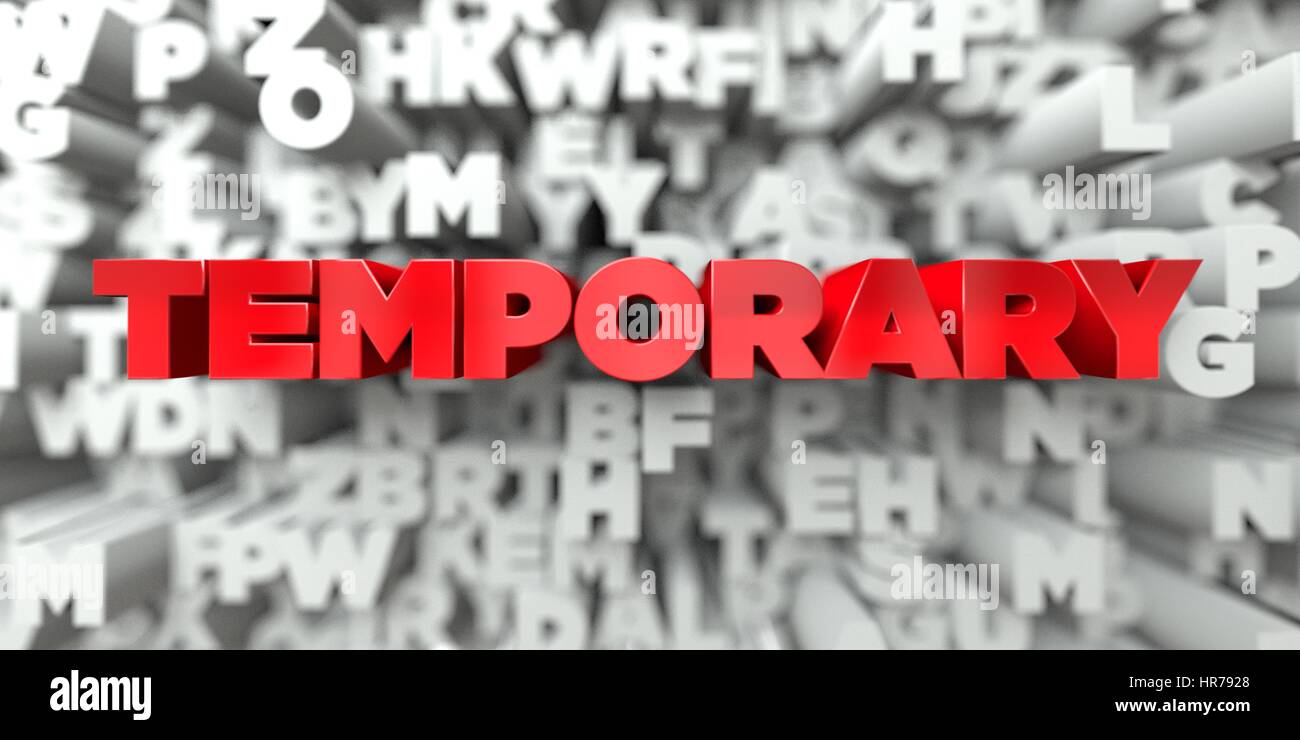 TEMPORARY - Red text on typography background - 3D rendered royalty ...