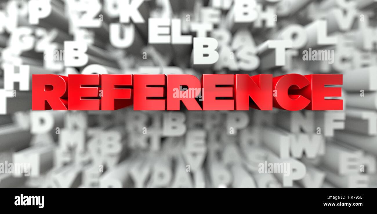 REFERENCE - Red text on typography background - 3D rendered royalty ...