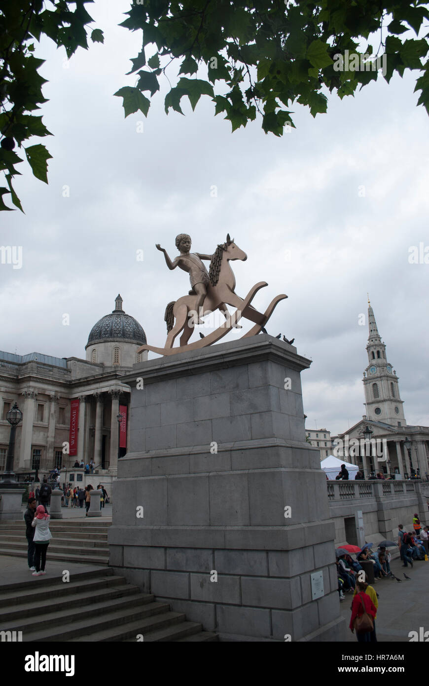 Michael Elmgreen and Ingar Dragset's forth plinth boy on a rocking ...