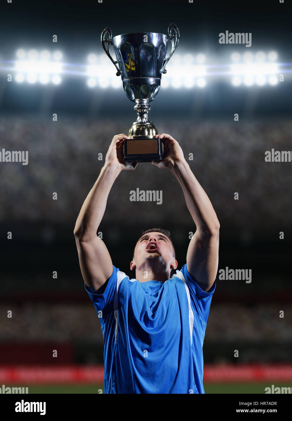 soccer players team group celebrating the victory and become champion ...