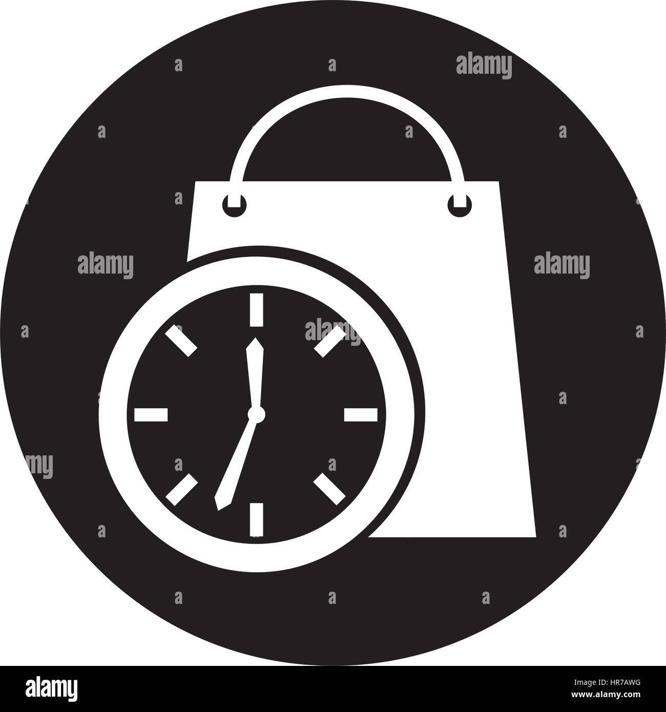 time clock with shopping bag isolated icon Stock Vector Image & Art - Alamy