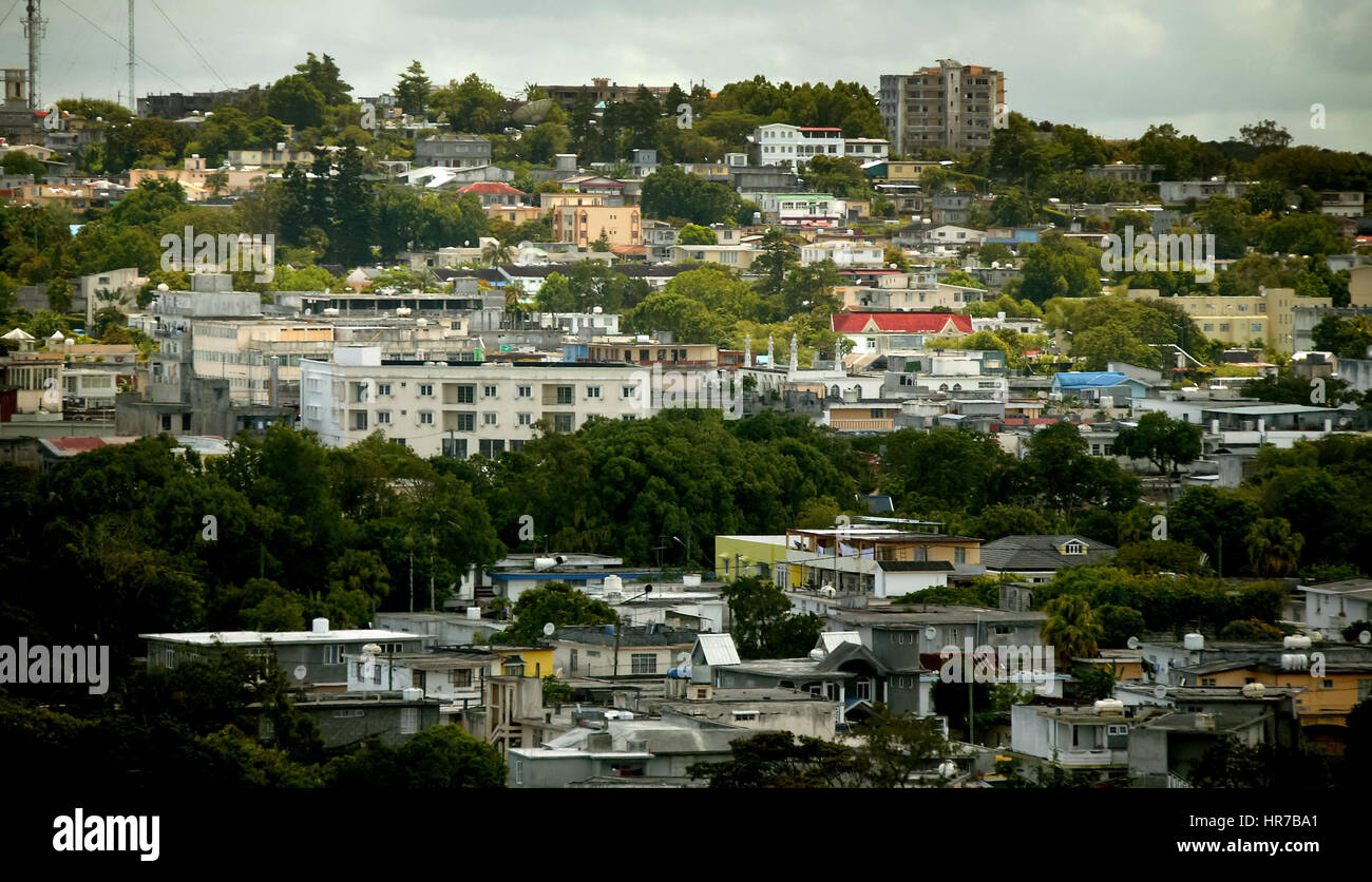 Mauritius, Curepipe, Mauritius, Curepipe village, tenement houses ...
