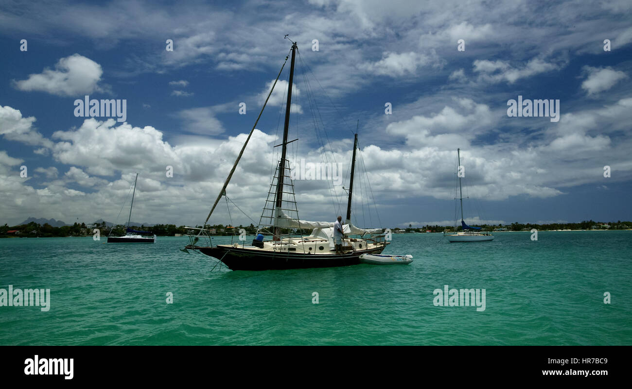 Mauritius, Grand Baie, deep sea fishing, bathing, blue water, Grand ...