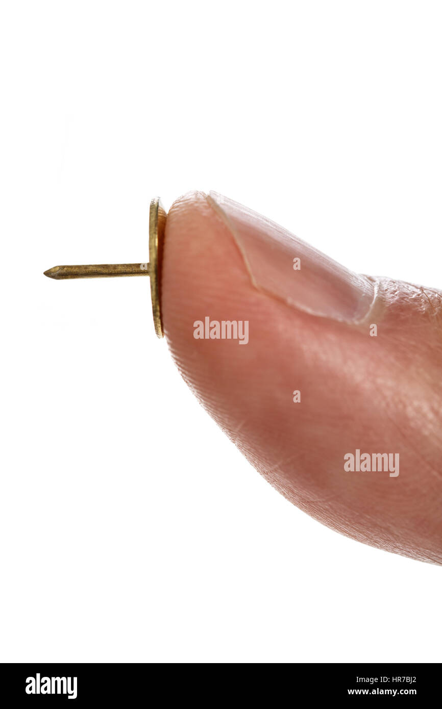 Thumb Tack / Push Pin with a white background Stock Photo - Alamy
