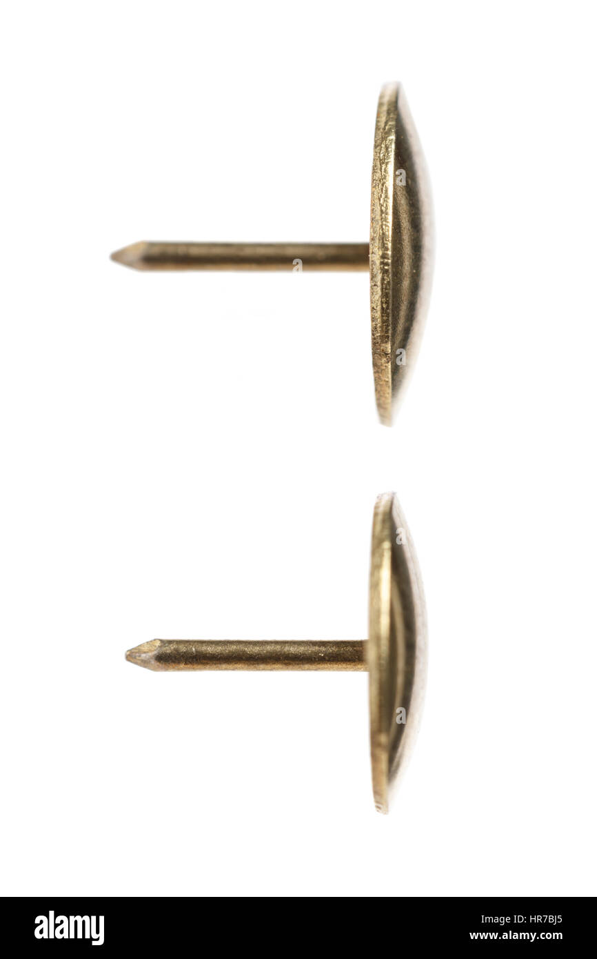 Thumb Tack / Push Pin with a white background Stock Photo - Alamy