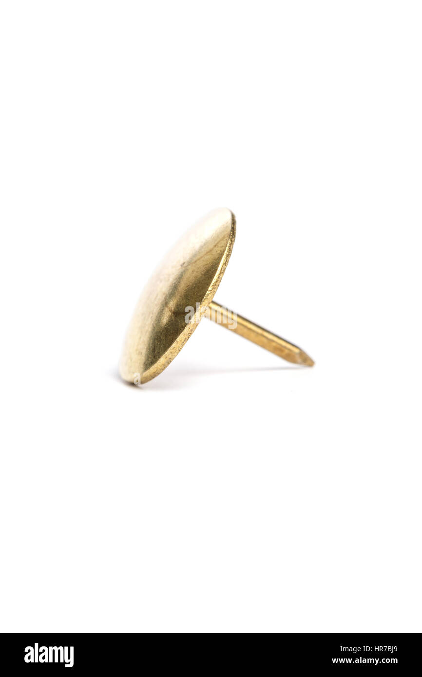 Thumb Tack / Push Pin with a white background Stock Photo - Alamy