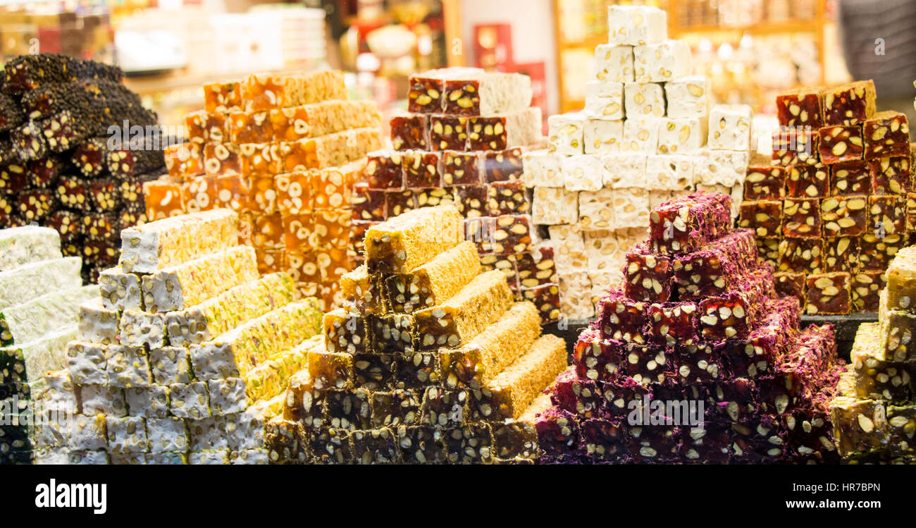Traditional Ottoman style Turkish delight sweets Stock Photo - Alamy