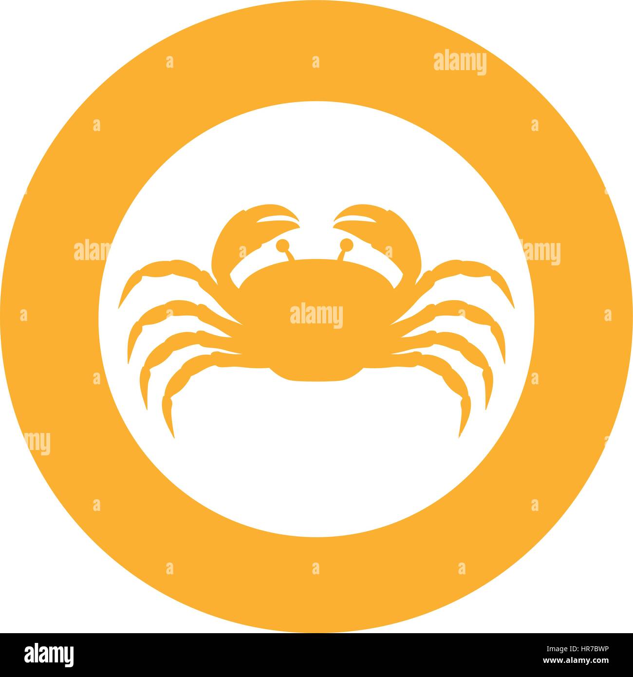 yellow emblem crab icon Stock Vector Image & Art - Alamy