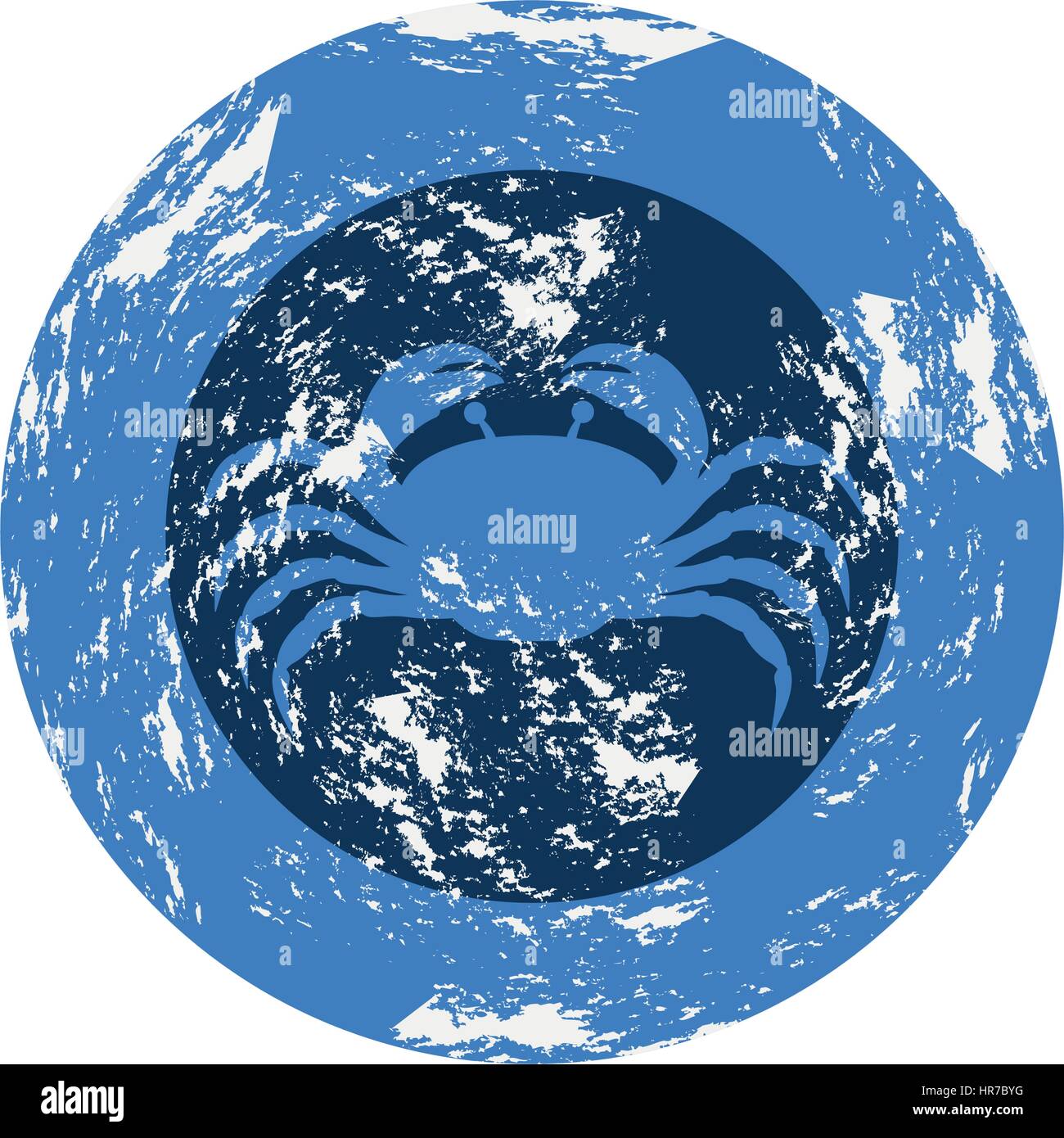 blue emblem crab icon Stock Vector Image & Art - Alamy