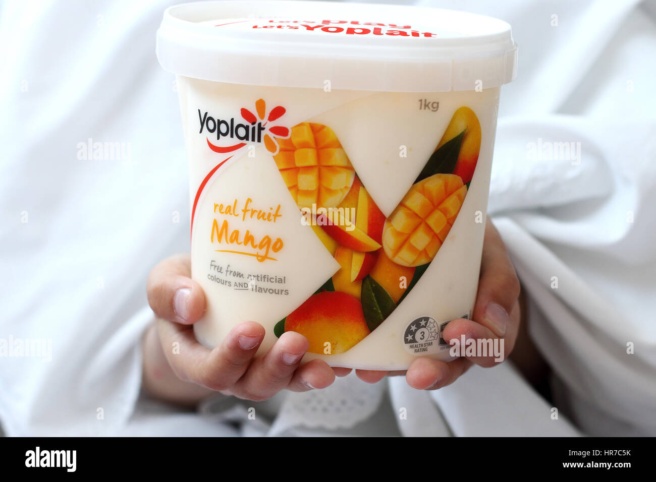 Yoplait yogurt Mango flavour Stock Photo - Alamy