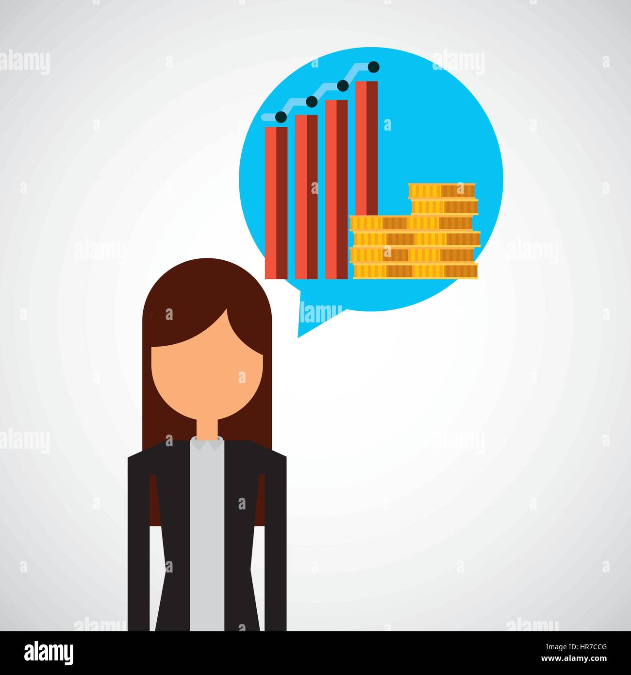 businessperson with financial icons Stock Vector Image & Art - Alamy