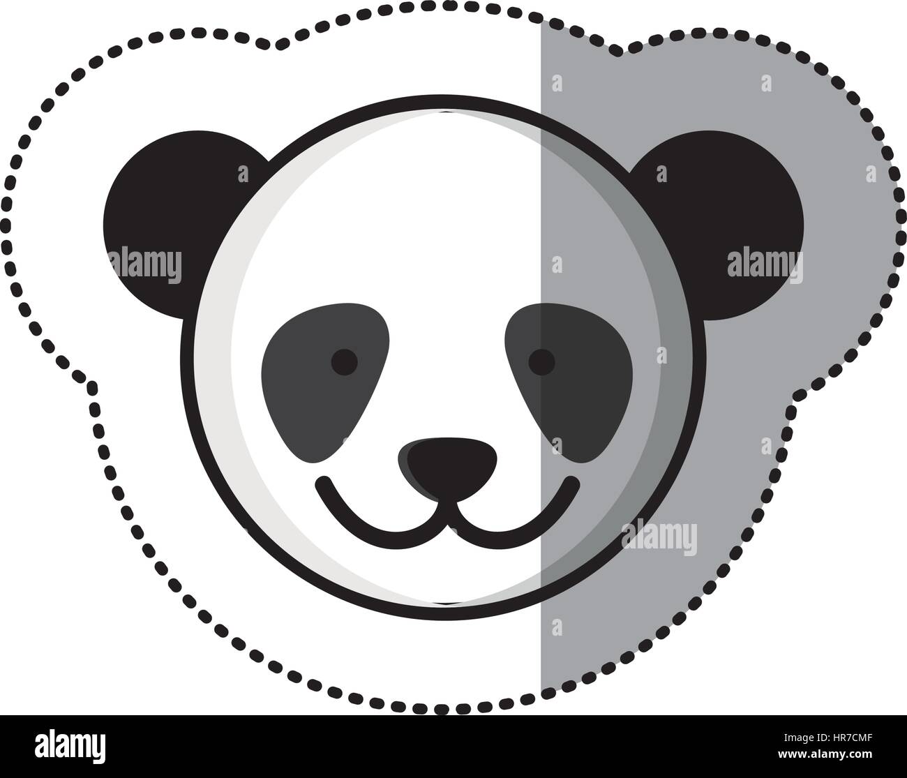 sticker colorful picture face cute panda animal Stock Vector Image ...