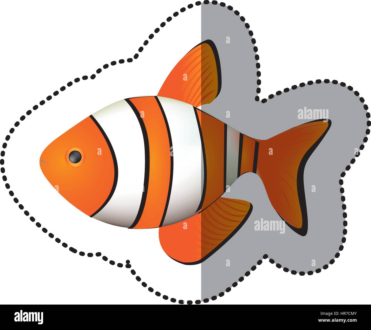 sticker colorful picture clownfish acuatic animal Stock Vector Image ...