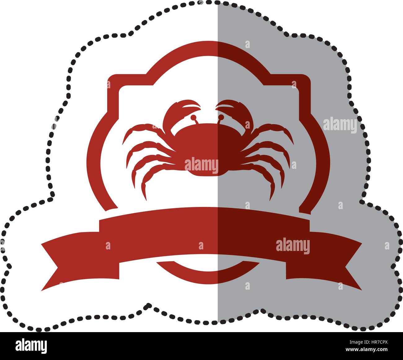 sticker heraldic border with crab and label Stock Vector Image & Art ...