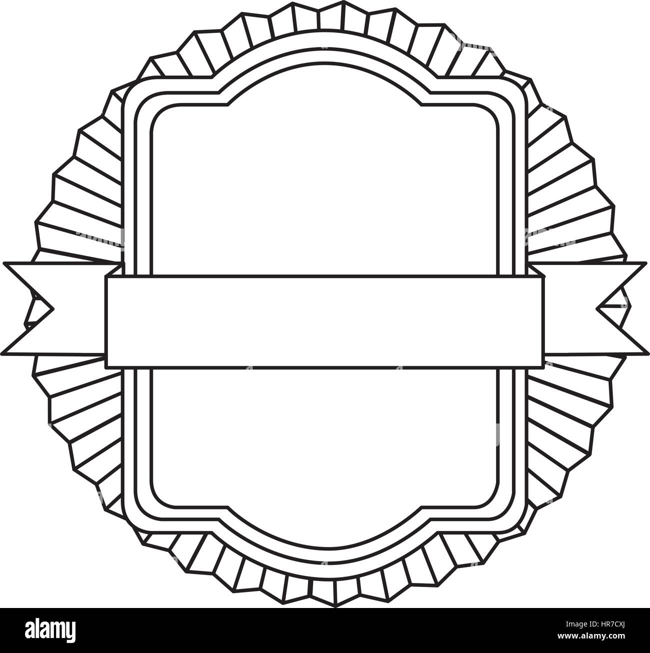 figure emblem squard border with ribbon icon Stock Vector Image & Art ...