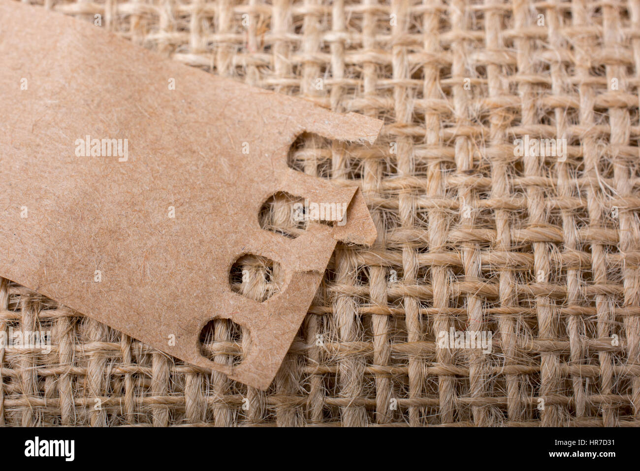 Piece of note paper placed on a linen canvas Stock Photo - Alamy