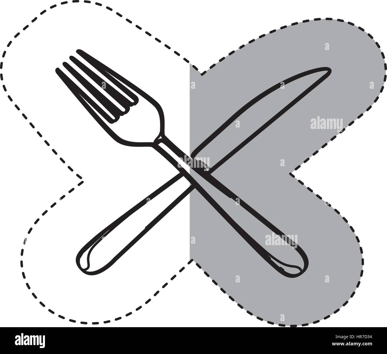 sticker figure knife and fork icon Stock Vector Image & Art - Alamy