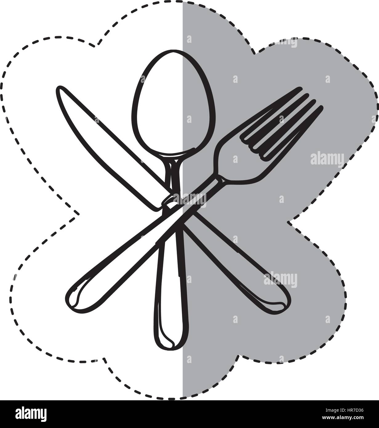 sticker figure cutlery icon Stock Vector Image & Art - Alamy