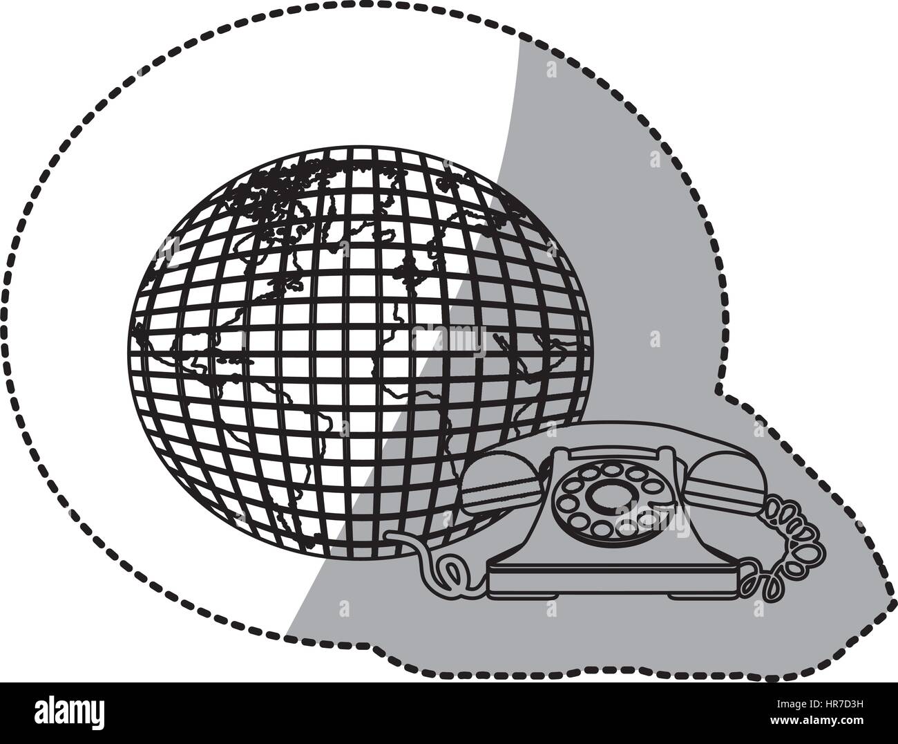 figure symbol planet communication telephone icon Stock Vector Image ...