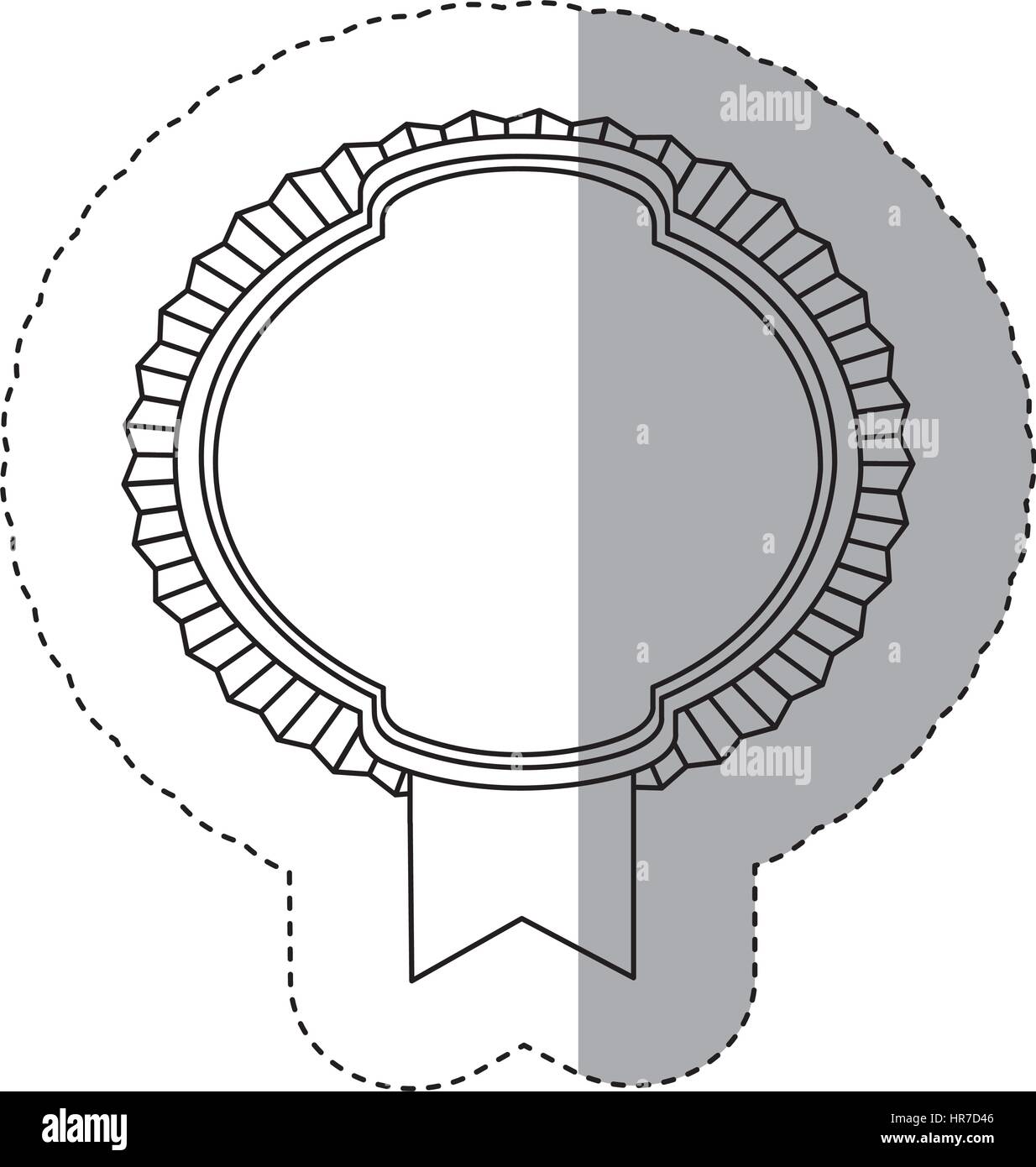 contour emblem border with ribbon icon Stock Vector Image & Art - Alamy
