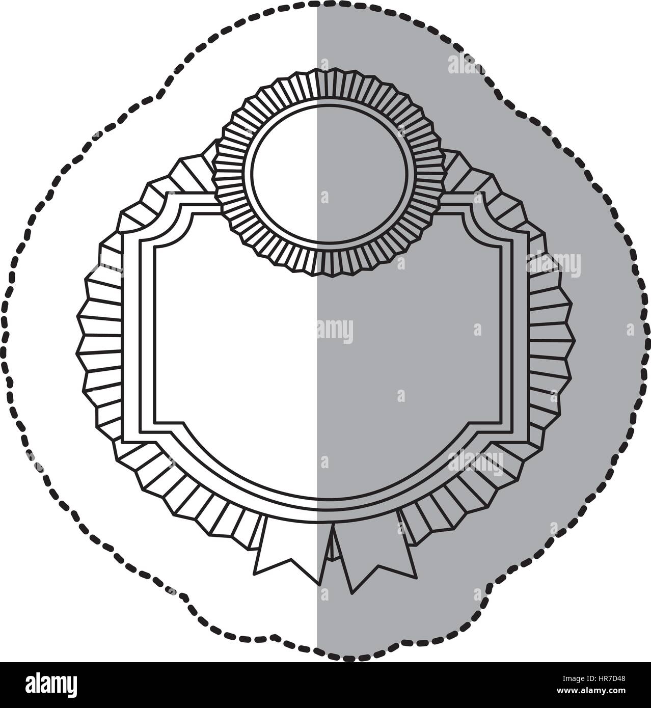 contour emblem border form with ribbon icon Stock Vector Image & Art ...