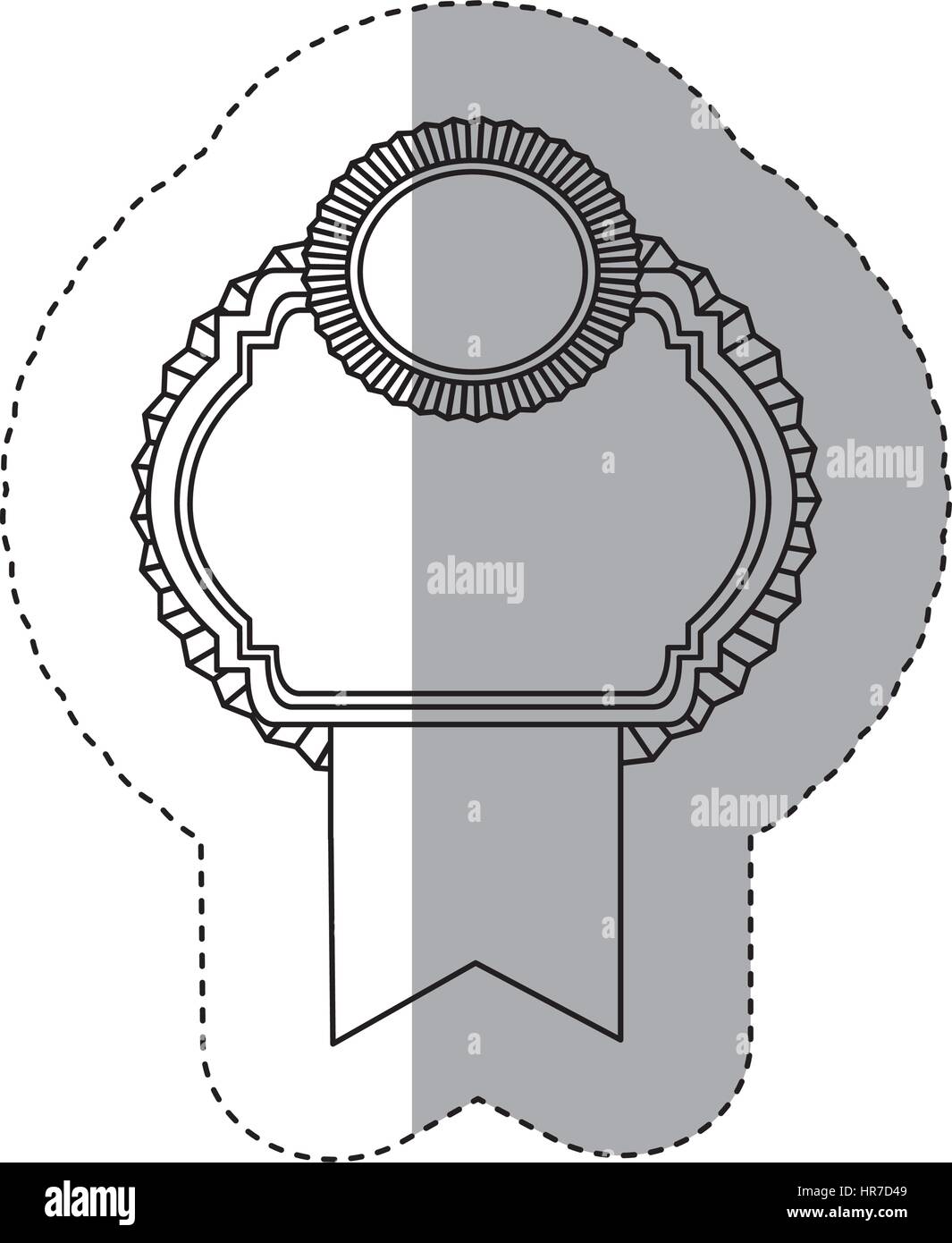 contour emblem border form with ribbon icon Stock Vector Image & Art ...