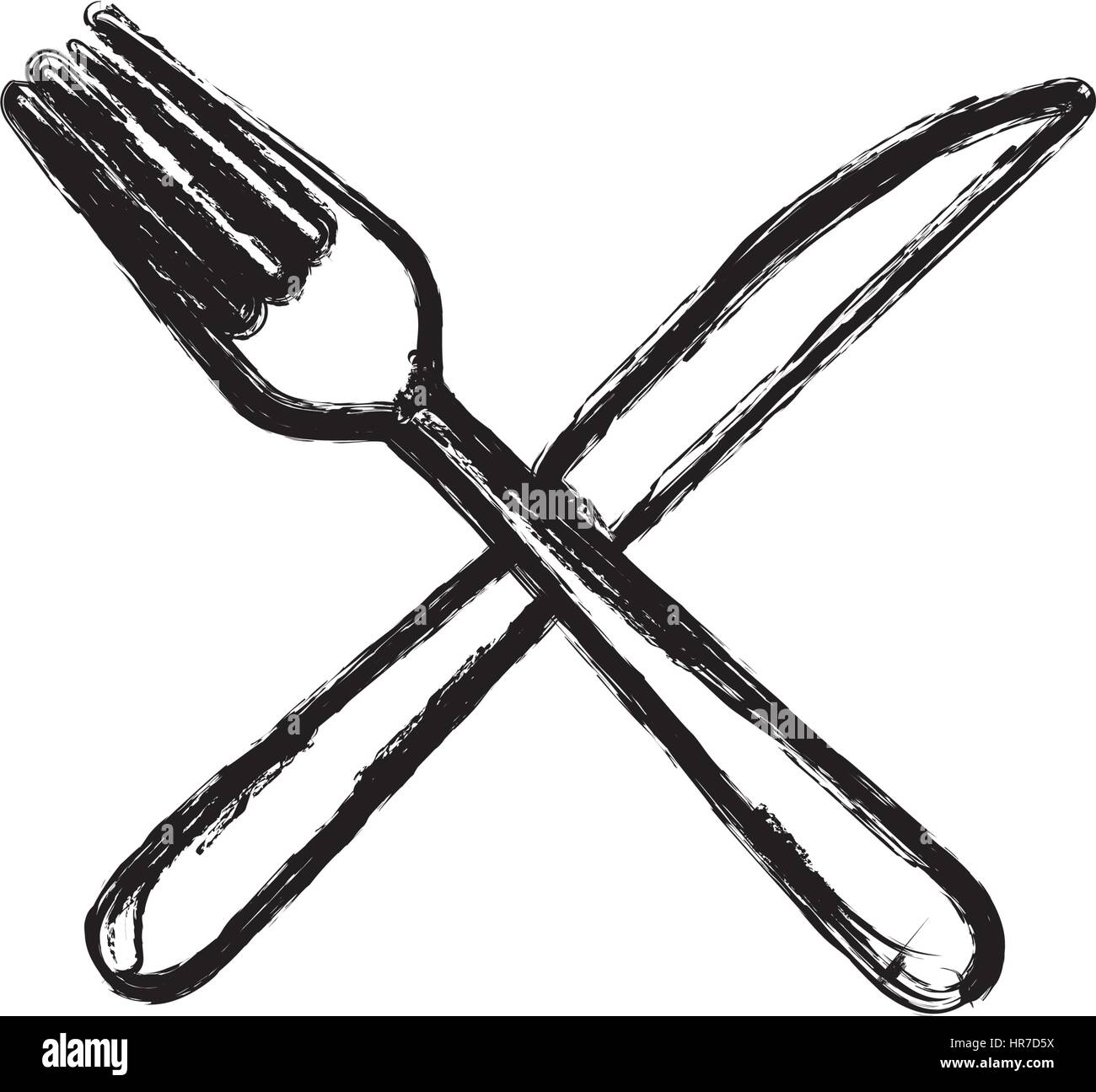 sticker white knife and fork icon Stock Vector Image & Art - Alamy