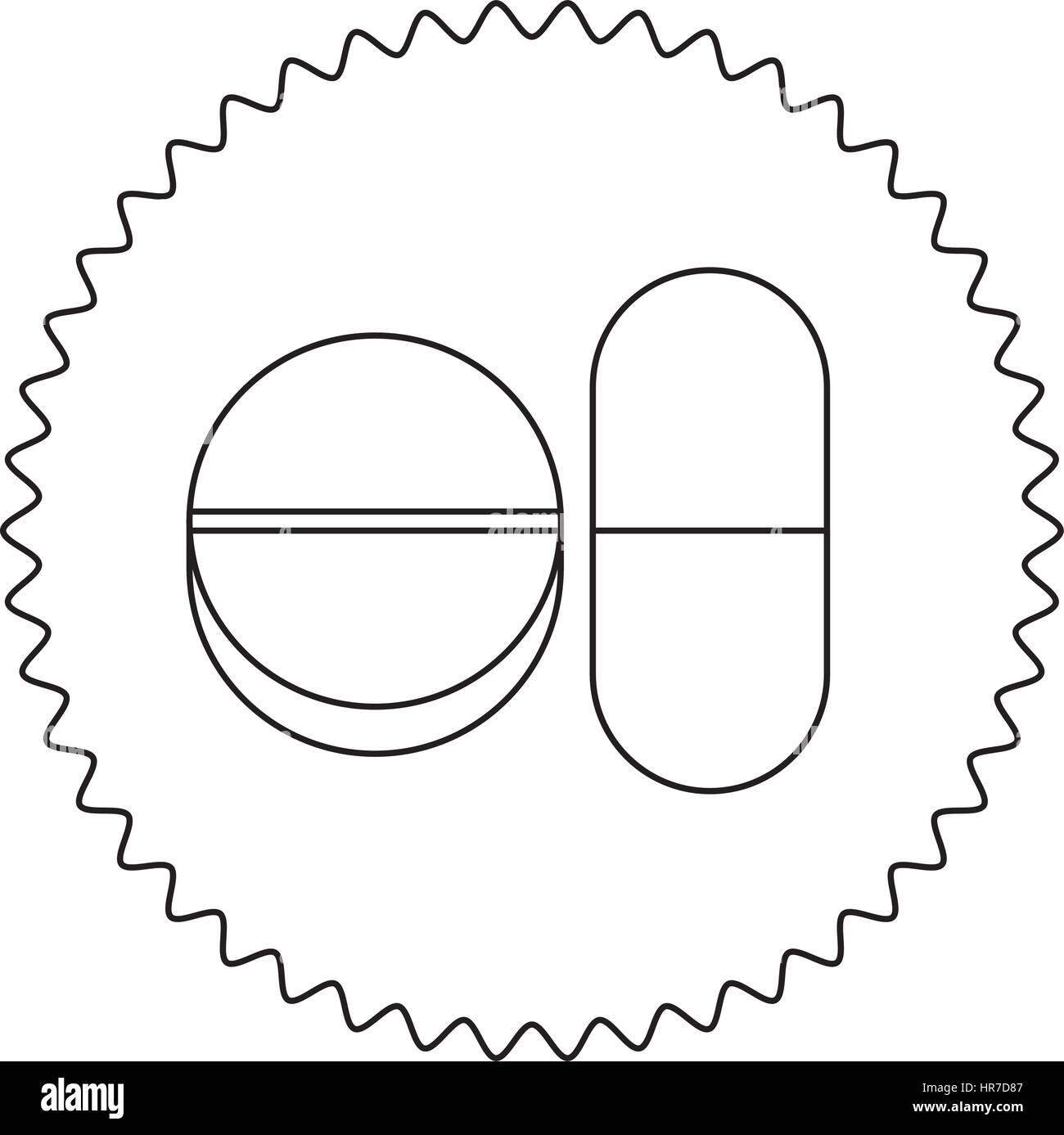 emblem capsule and tablet icon image Stock Vector Image & Art - Alamy
