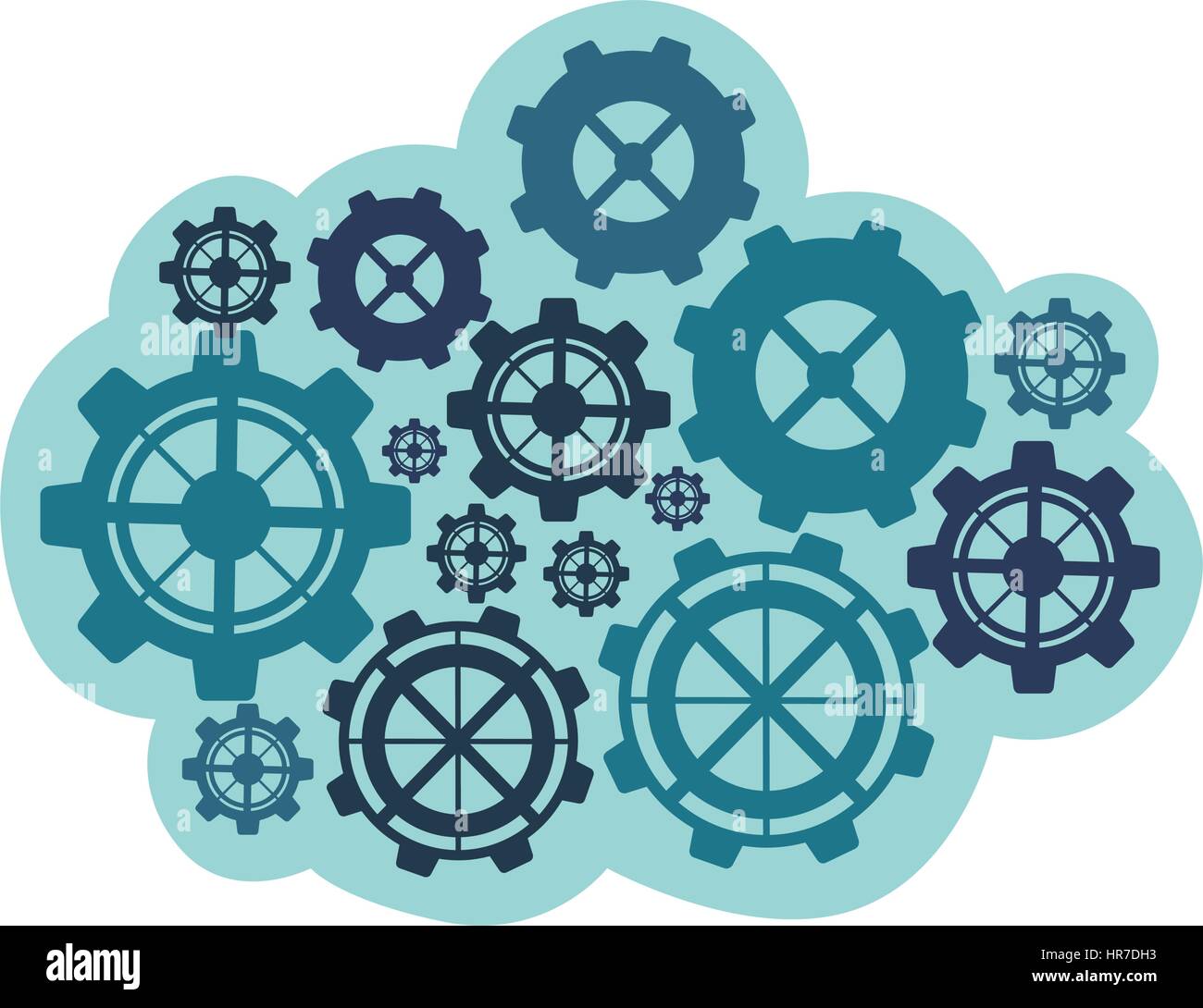 Blue gears icon image Stock Vector Image & Art - Alamy