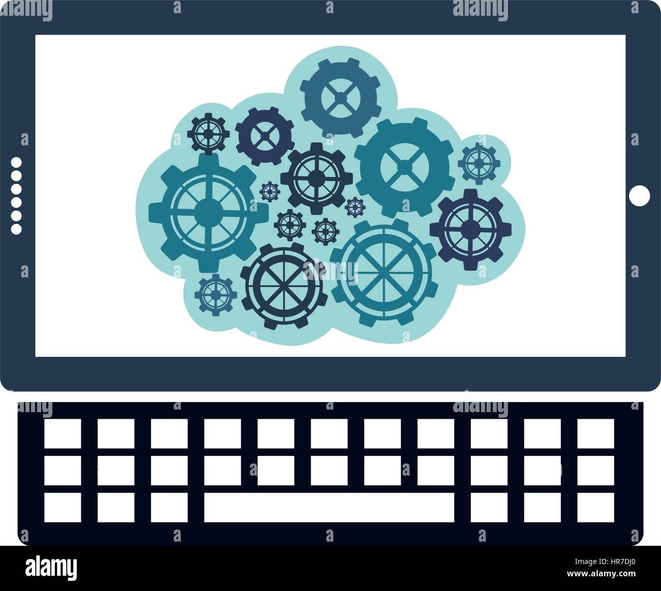 blue gear in the computer icon Stock Vector Image & Art - Alamy