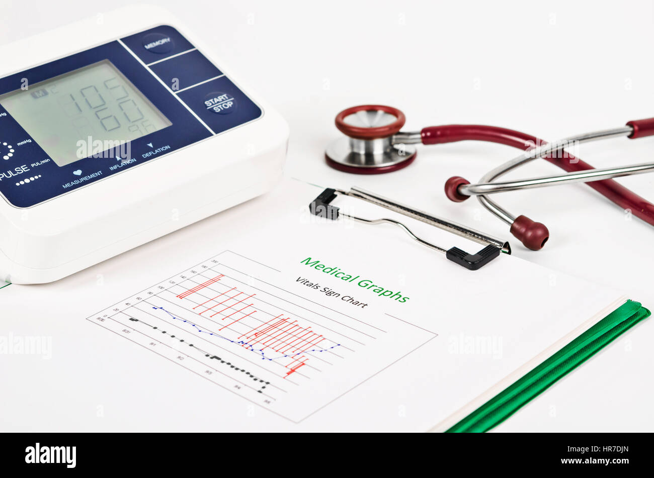 Vitals sign chart, Medical Graphs and Measuring blood pressure with red ...