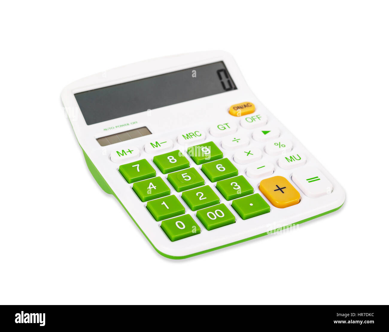Calculator with green button device for calculating the numbers ...