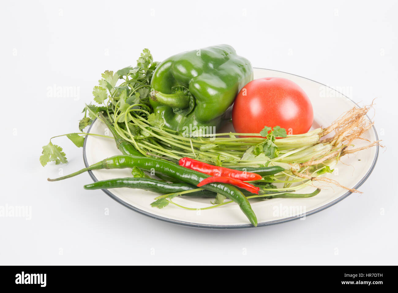 Green chili pepper coriander on hi-res stock photography and images - Alamy