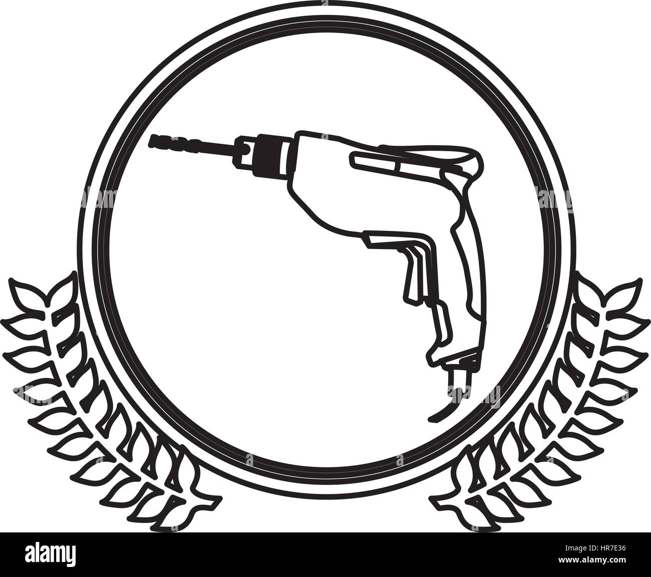 Man builder holding drill Stock Vector Images - Alamy