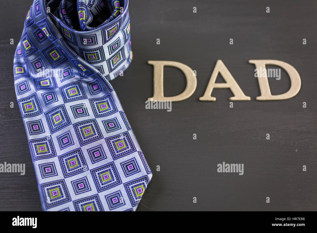 Sign DAD with blue tie for Father's Day Stock Photo - Alamy