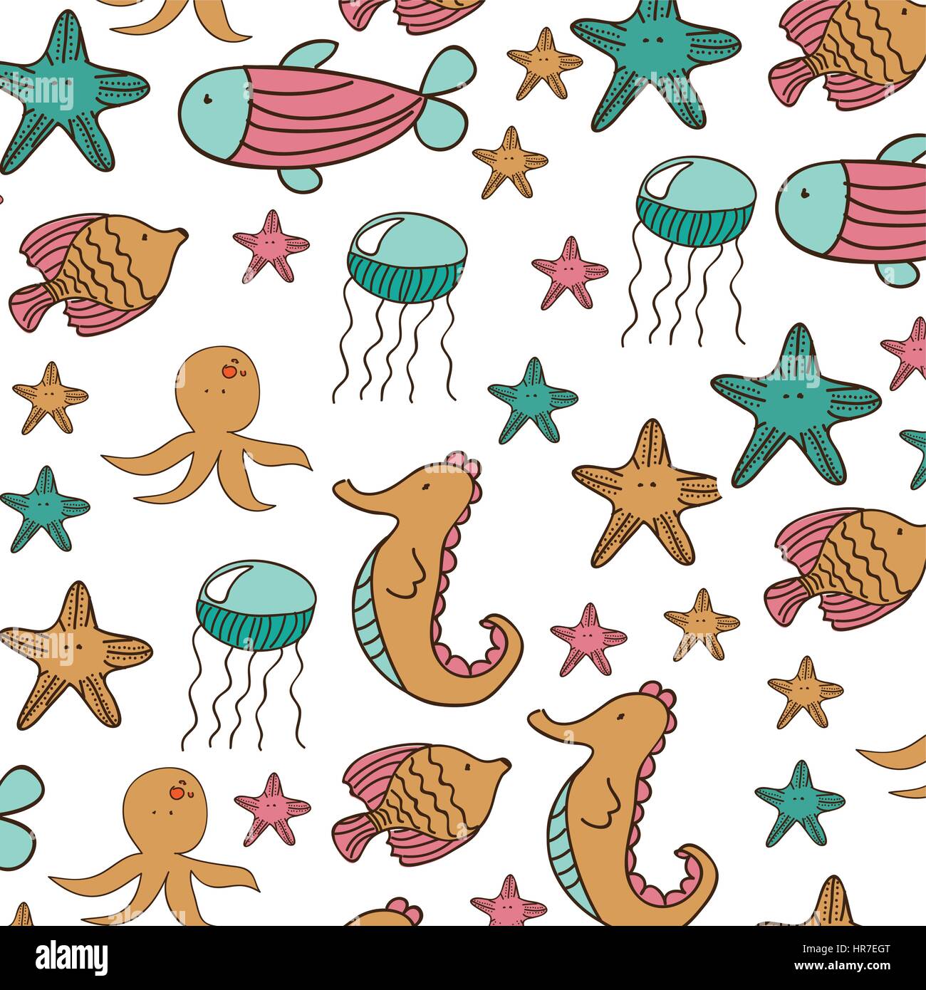 color sea animals background icon Stock Vector Image & Art - Alamy
