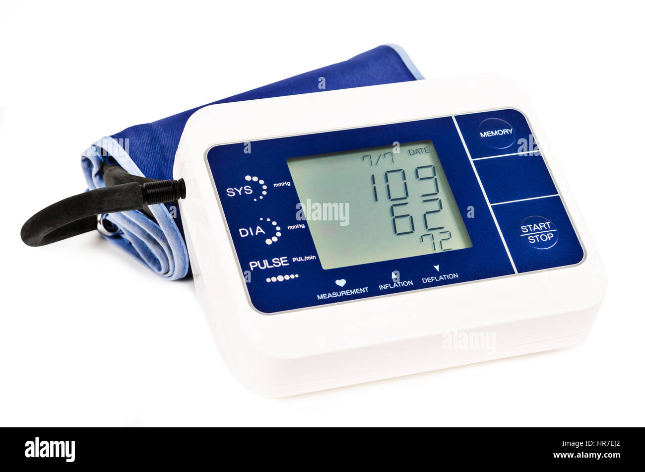 Digital Blood Pressure Monitor on white background Stock Photo - Alamy