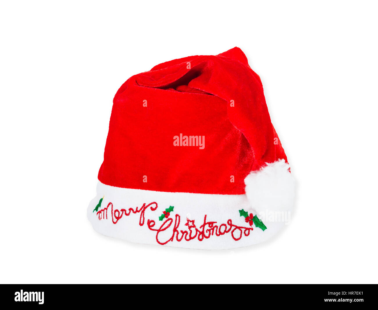Santa Claus red hat isolated on white background, Saved clipping path ...